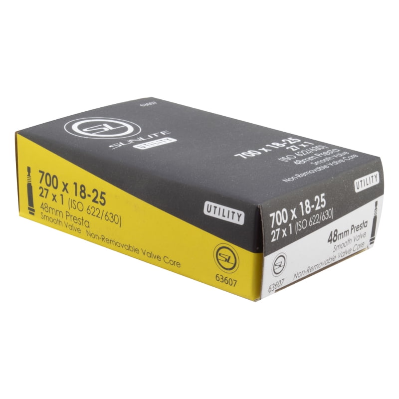 Sunlite Utili-T Standard Presta Valve Tubes 700x18-25 (27x1) PV 48mm 0d ...