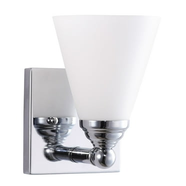 Sunlite Modern Vanity Light Fixture, Square Bell-Shaped Frosted Glass ...