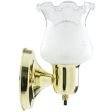 Sunlite Wall Mount Tulip Fixture, Polished Brass Finish, Frosted Glass ...