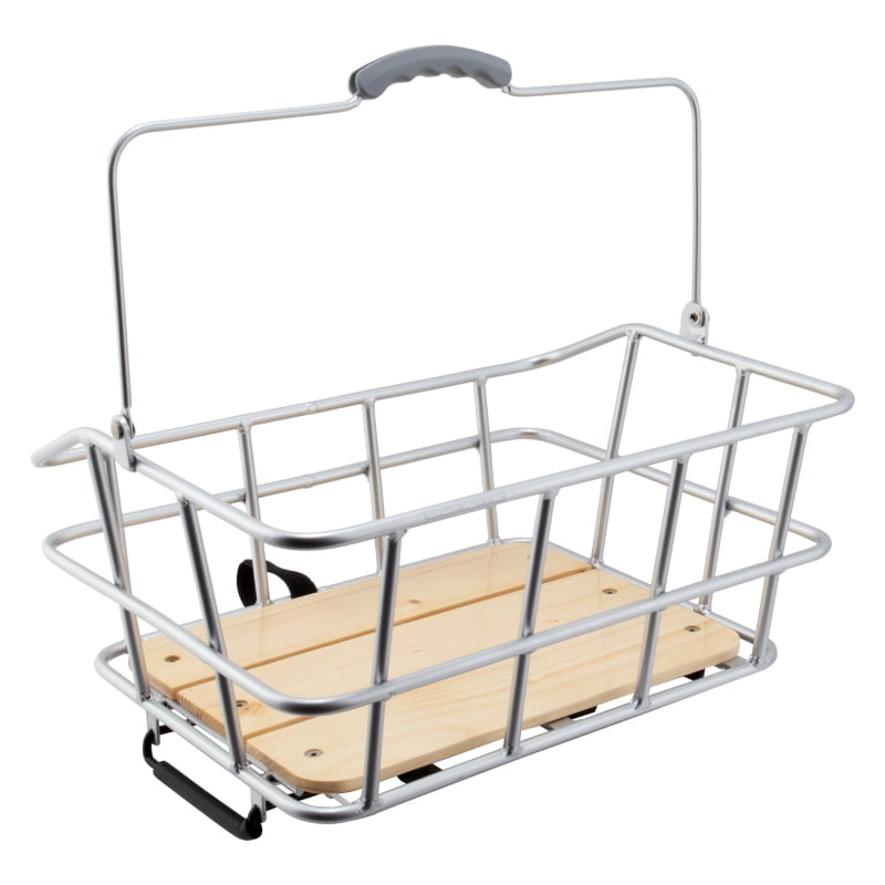 Sunlite Woody Quick Release Alloy and Wood Rear Rack Basket for Adults ...