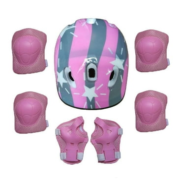 Kids 7 in 1 Helmet and Pads Set Adjustable Kids Knee Pads Elbow Pads ...