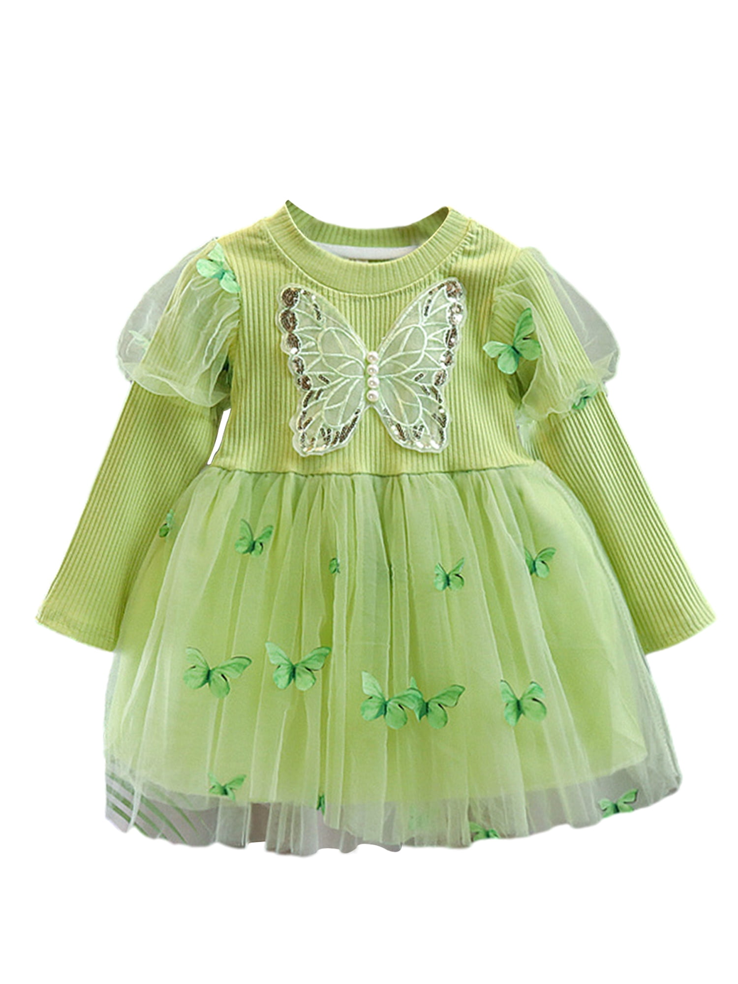 Sunloudy Little Girls Tutu Tulle Princess Dress Pearl Butterfly Pattern ...