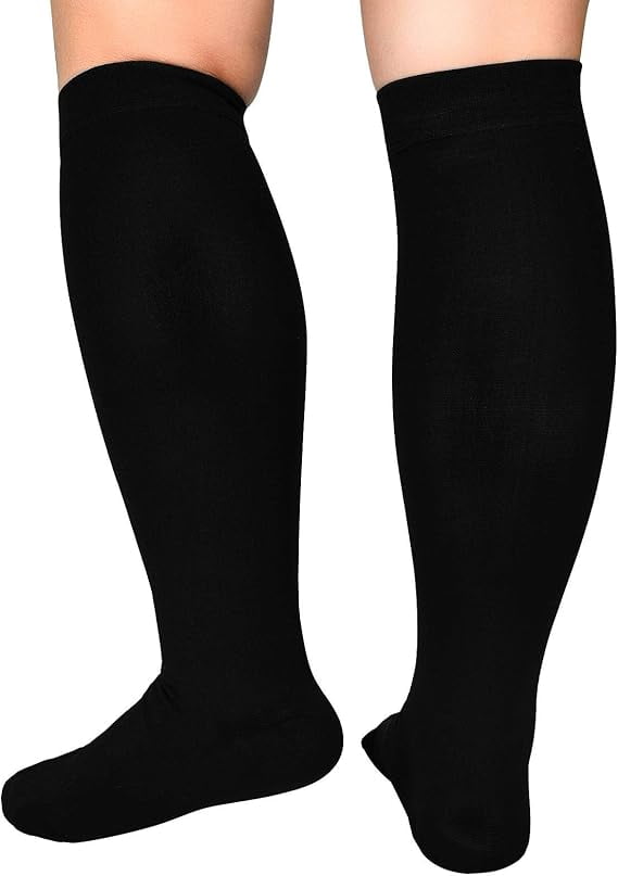 Sunm Boutique 2 Pair Black Knee High Graduated Compression Stockings 20 ...