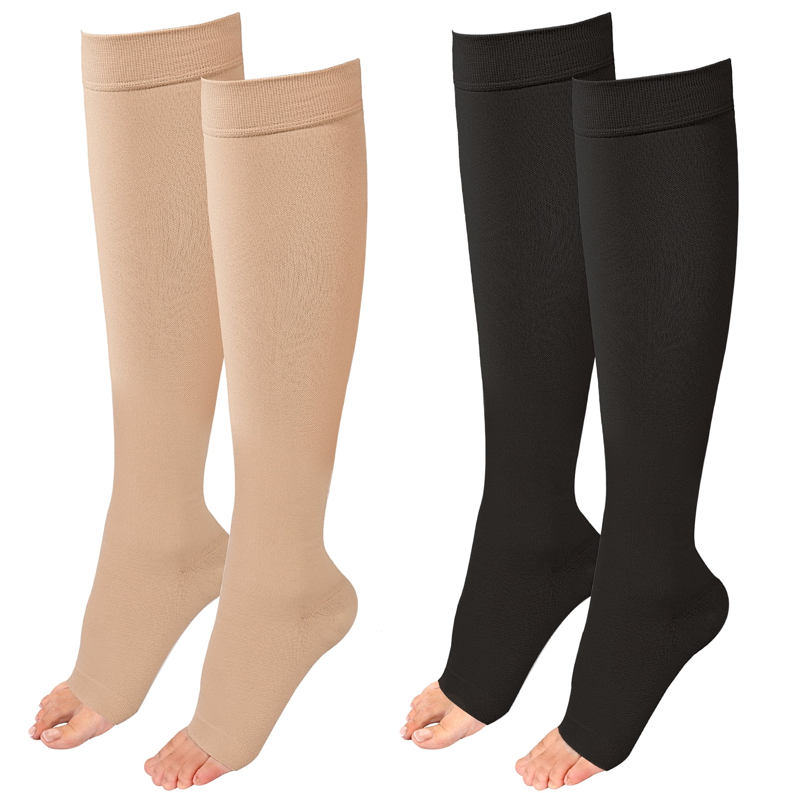 MARTINE MALL 2 Pair Knee High Graduated Compression Stockings 20-30 ...