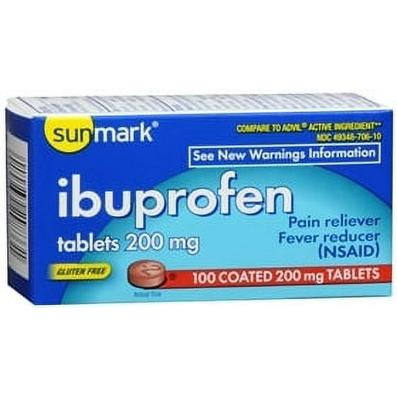 Sunmark Ibuprofen Tablets, 200 mg, 100 Count HSA/FSA Eligible - Walmart.com