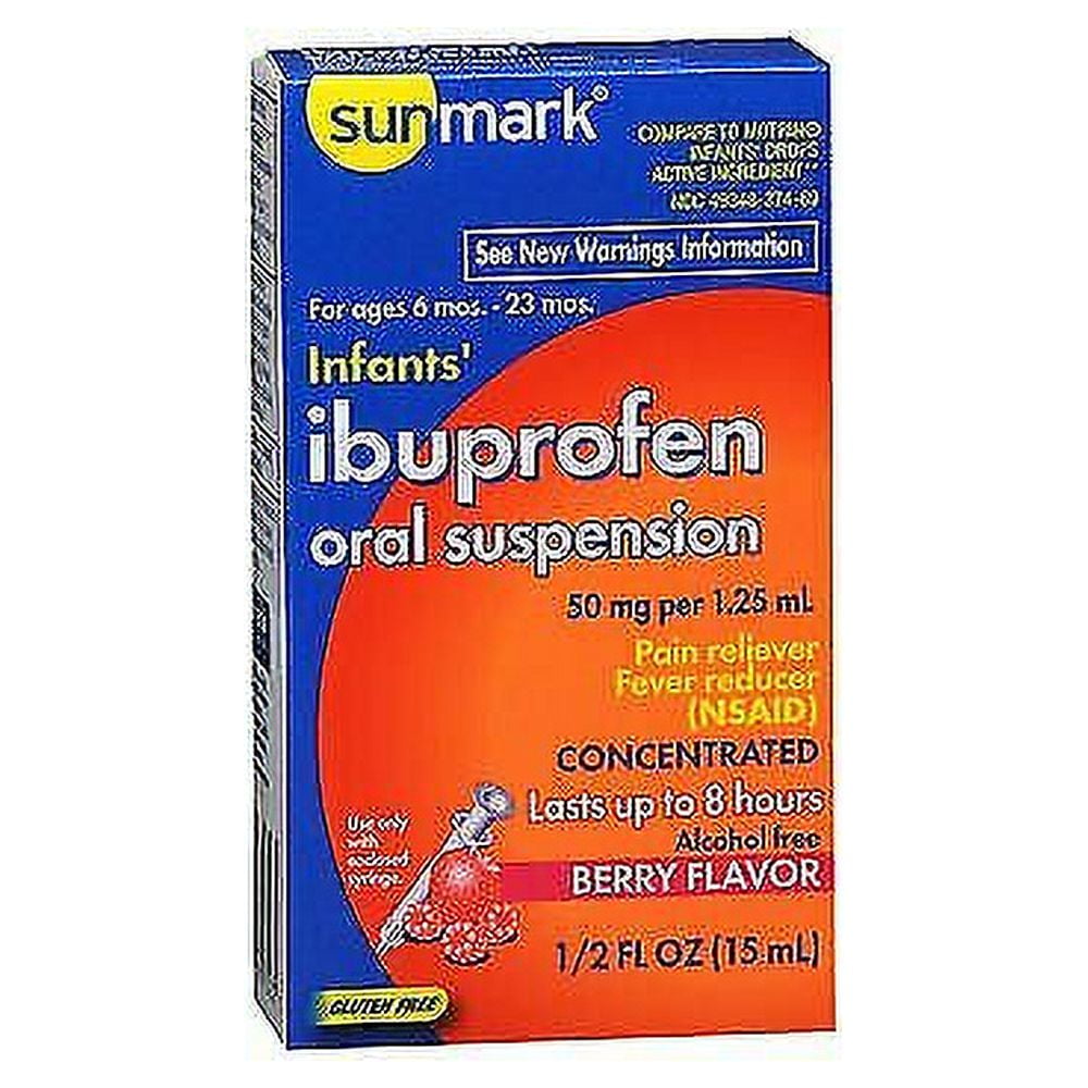Sunmark Infants' Ibuprofen Berry Oral Suspension, 50 mg, 0.5 Fl. Oz ...