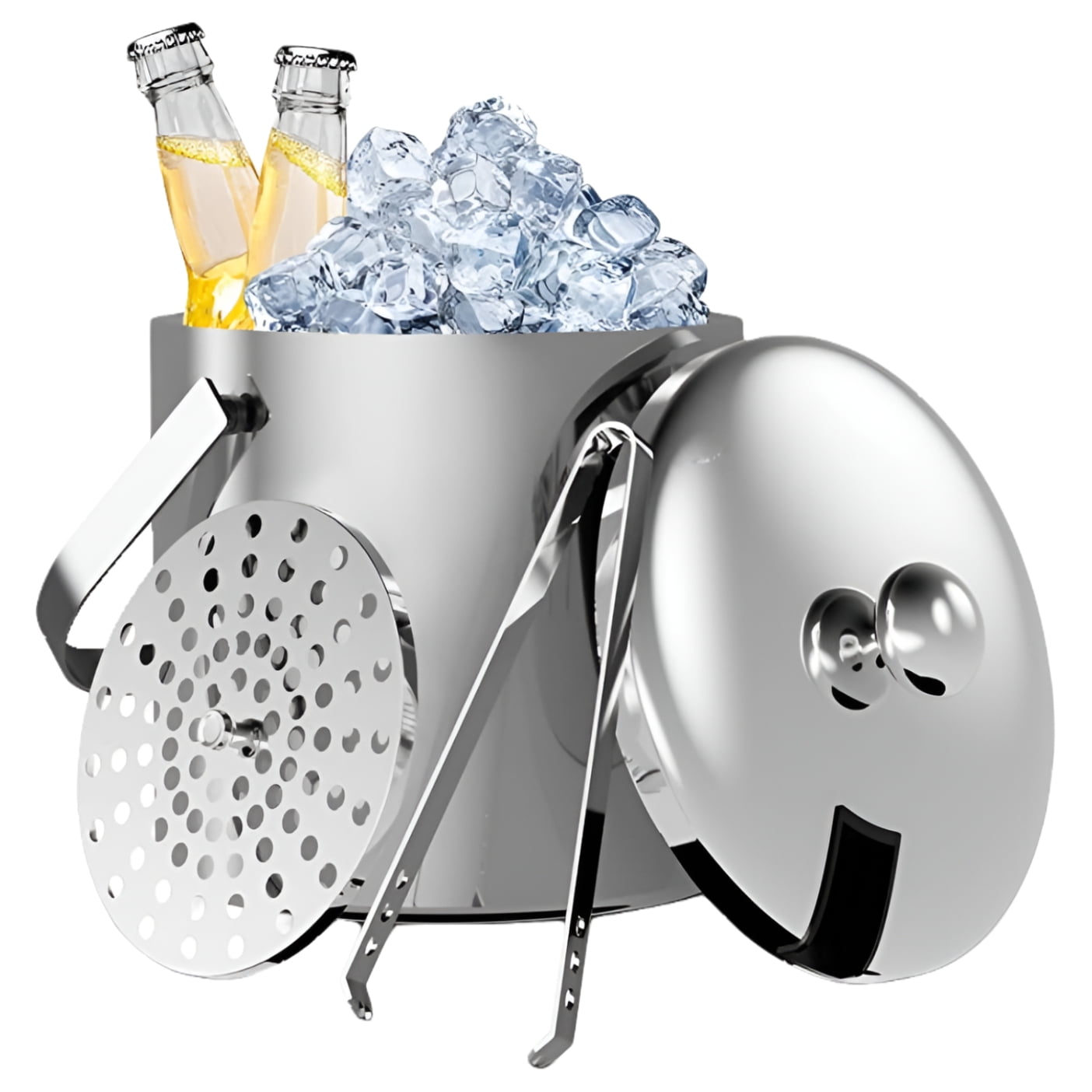 Sunmeyke Insulated Stainless Steel Ice Bucket (3.7 Quarts) for Wine ...