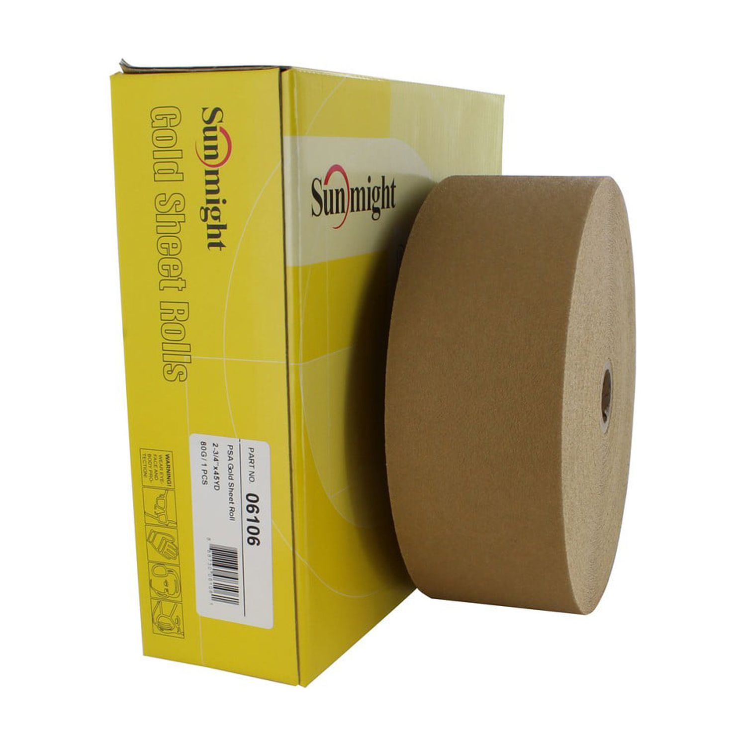Sunmight SUA06106 2.75 in. x 45 yards Gold Open Coated Sheet Roll, P80 ...