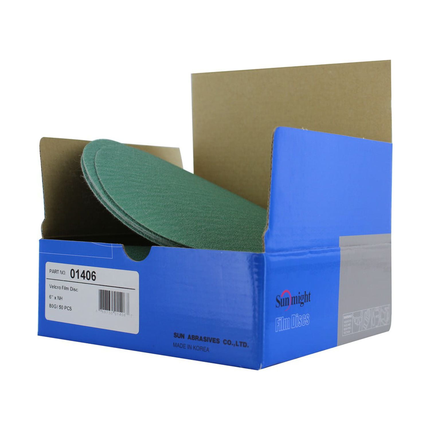 Sunmight SUA01406 6 in. Film Open Coated Grip Disc, P80 Grit - Premium ...