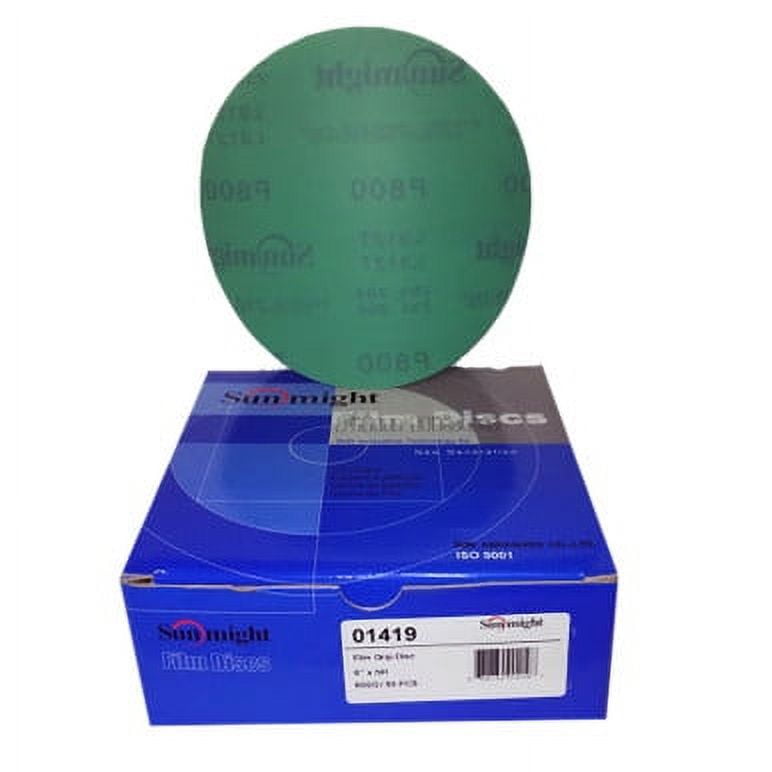 Sunmight Film Hook & Loop 6 in. No Hole Sanding Discs 800 Grit (50/Box ...