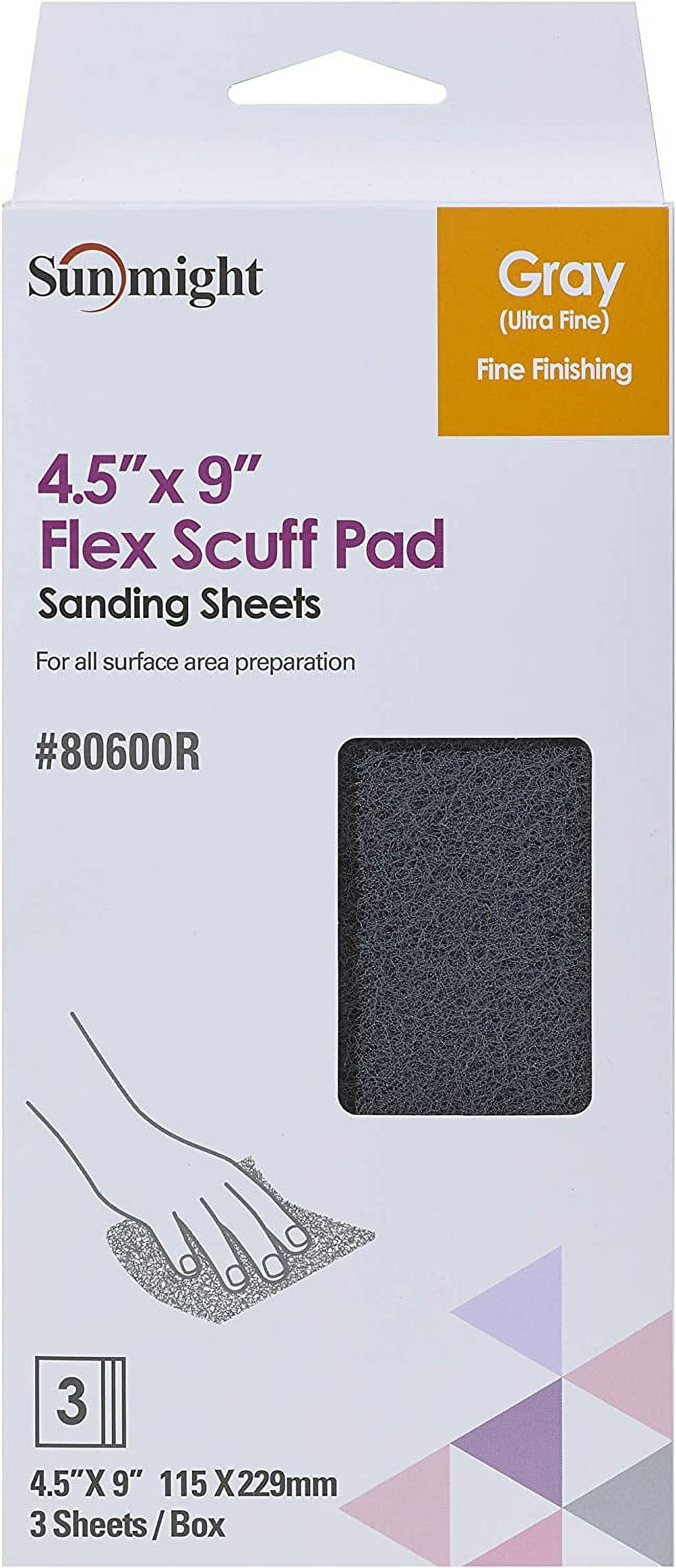 Sunmight Usa 80600R Retail Pack - 4.5" X 9" Flex Scuff Pads, Gray Grit ...