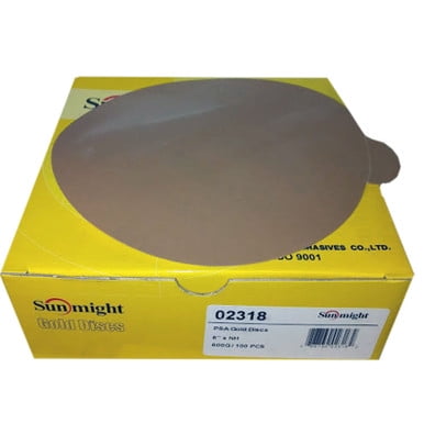 Sunmight Gold 6 in. No Hole PSA Disc 600 Grit (100/Box) - Walmart.com