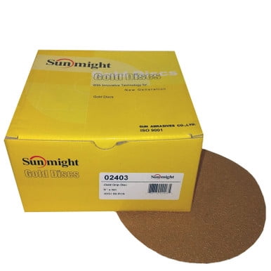 Sunmight Gold Hook & Loop 6 in. No Hole Sanding Discs 40 Grit (50/Box ...