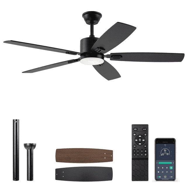 SUNMORY 62" Ceiling Fans with Lights and Remote/APP Control, Low ...