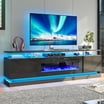 Sonegra Modern Fireplace TV Stand for TVs Up to 80" with Music Sync LED ...