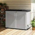 Sunmthink Horizontal Storage Shed 35 Cu.Ft, Outdoor Trash Can Storage ...