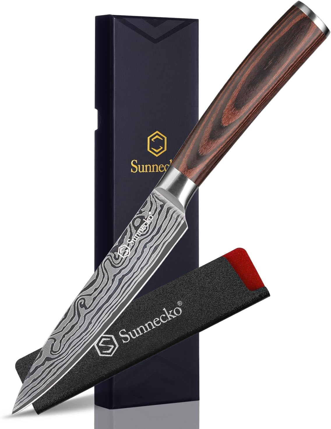 Sunnecko 5 inch Kitchen Utility Knife,Multipurpose Small Kitchen Knife ...