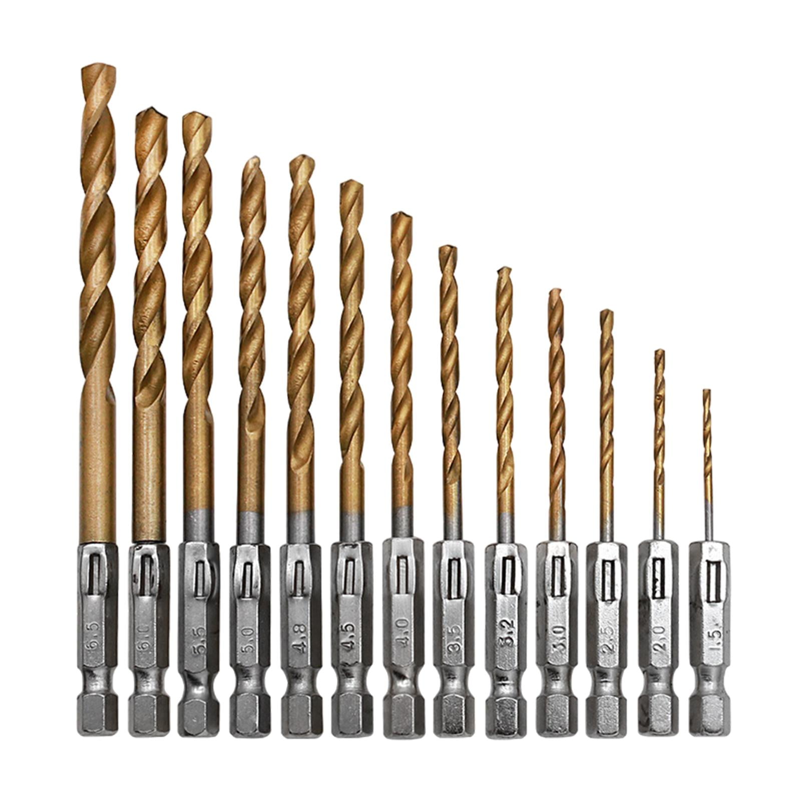 SunniMix 13 Pieces Hex Shank Drill Bit Set Tools Twist Drill Bit High ...