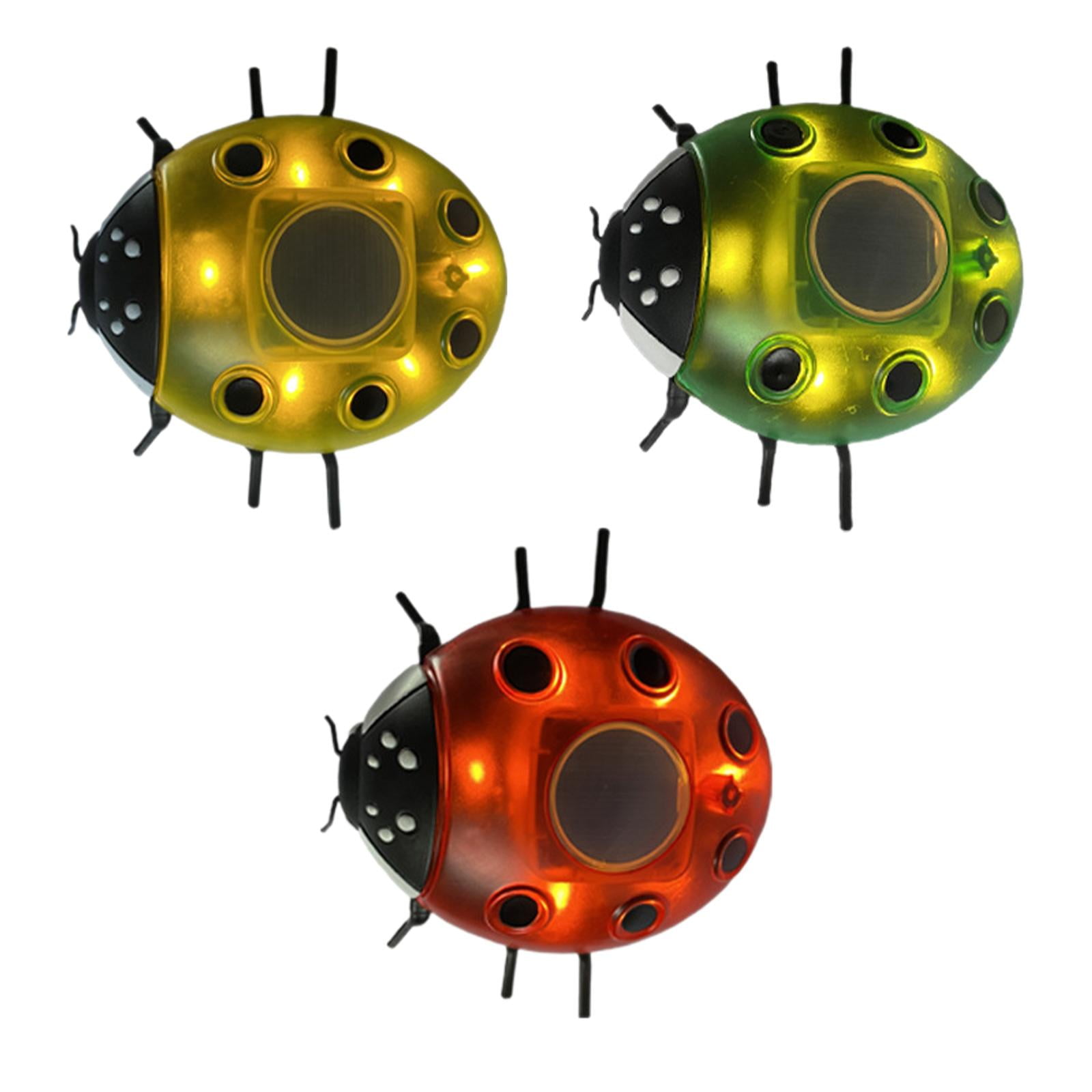 SunniMix 3 Pieces Ladybug Solar Decor Fence Light for Outside Yard ...
