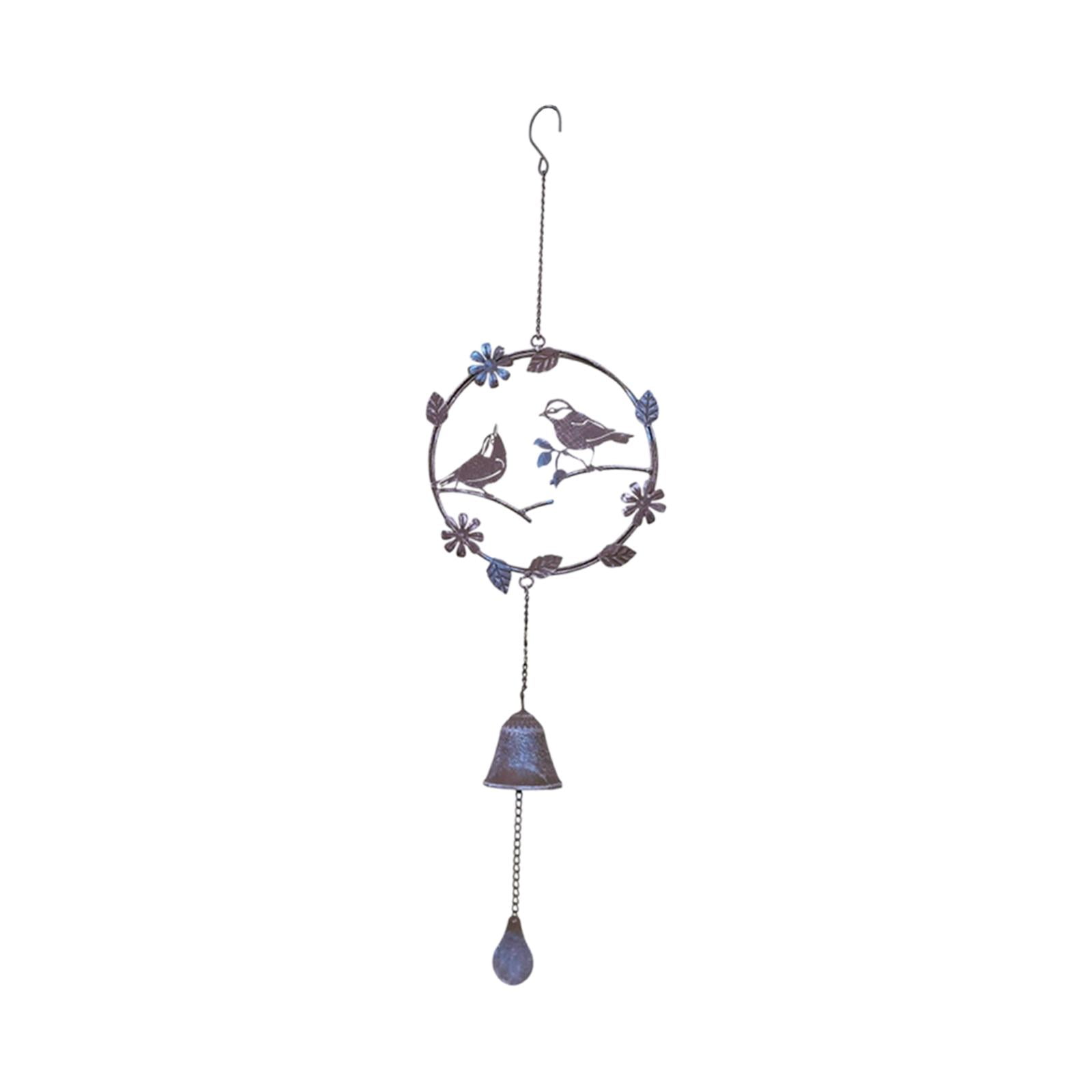 SunniMix Metal Wind Chime Flowers Wall Hanging Crafts for Outside Home ...