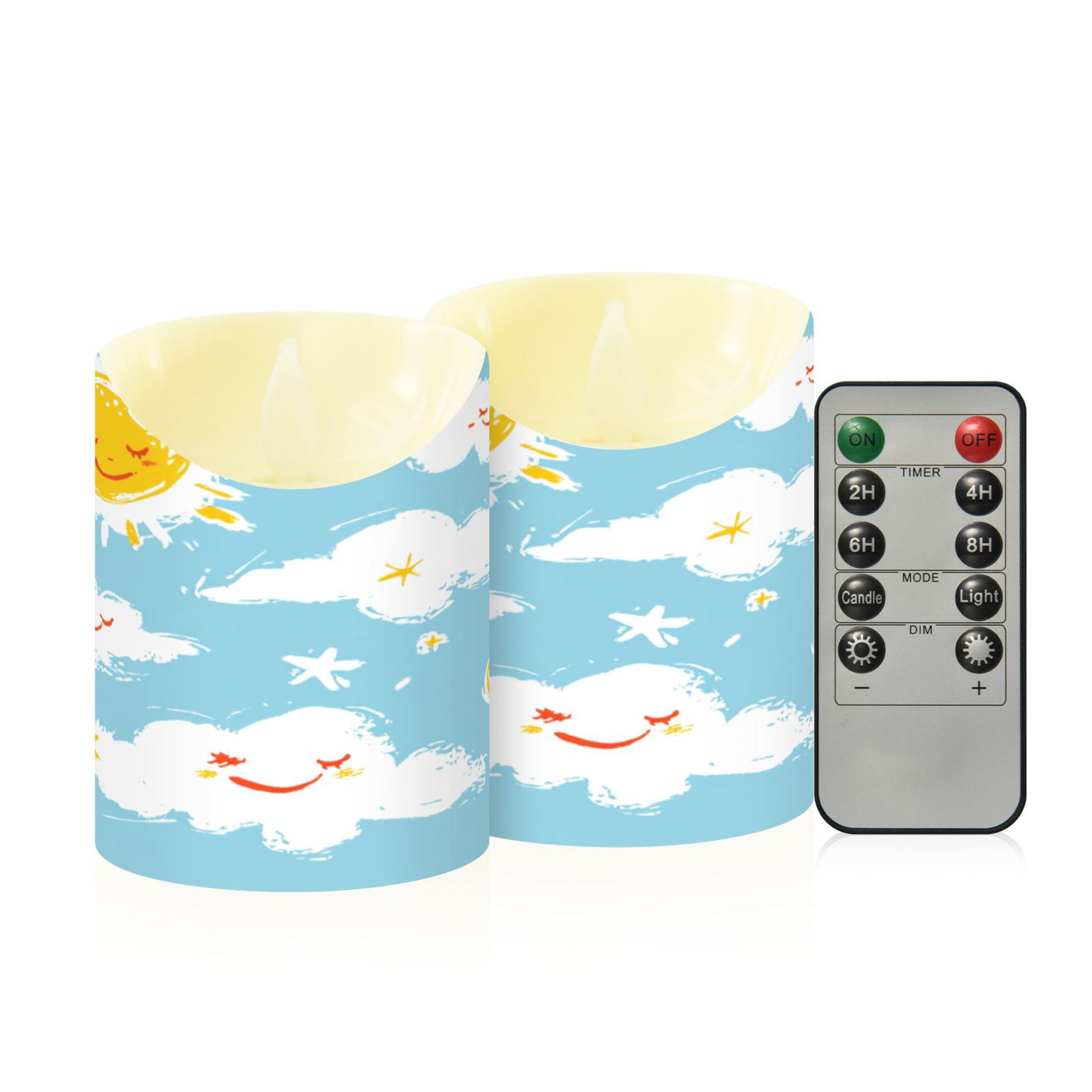 Sunny Day Flameless Candles 2 PCS with Remote Realistic Moving Flame ...