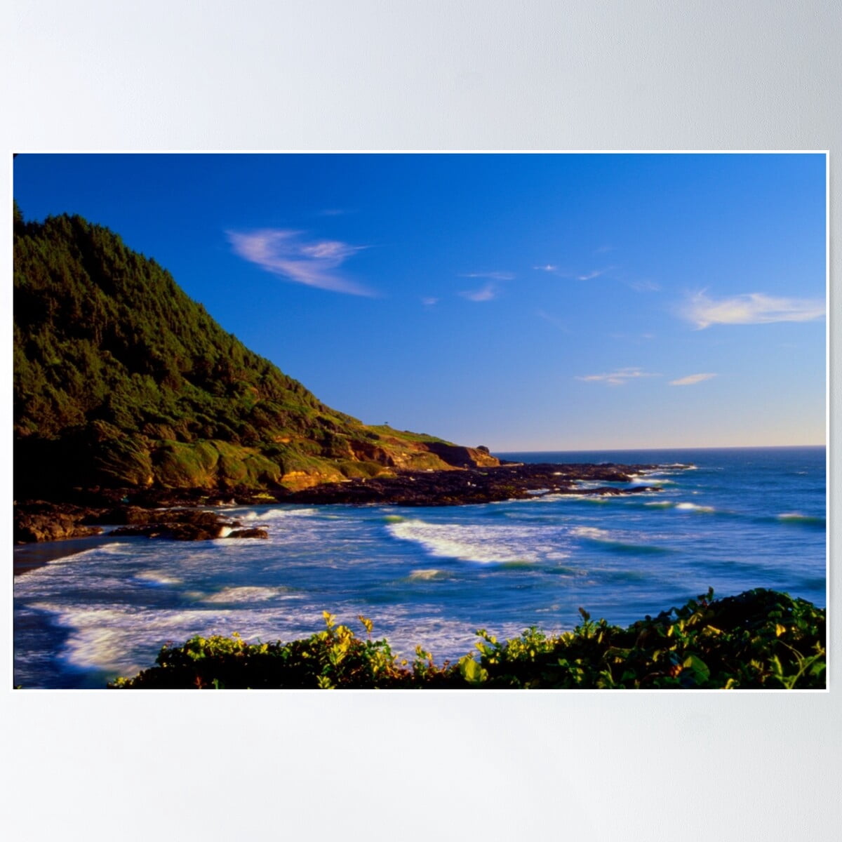 Sunny Day On The Oregon Coast Poster Wall Art, Modern Wall Decor For ...