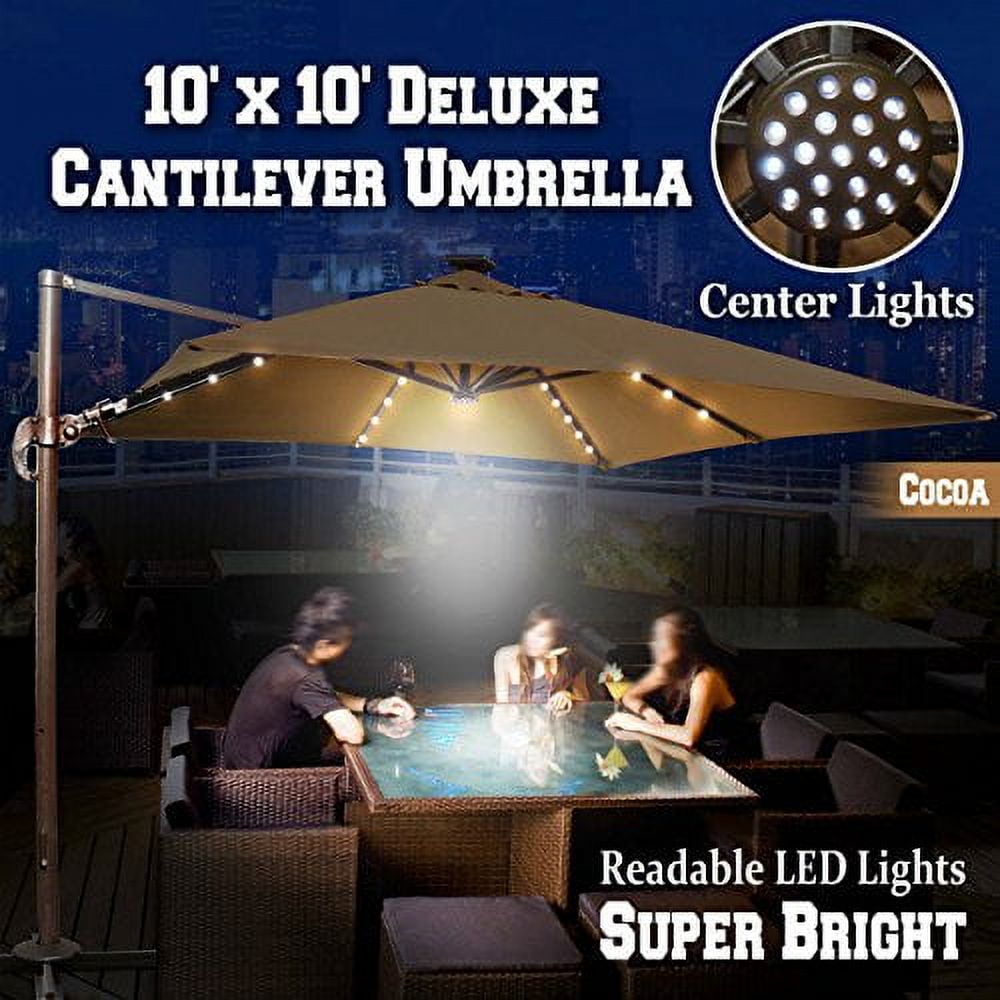 Sunny Deluxe Off-Set, Hanging Roma, Solar Powered Umbrella, Tilt and ...