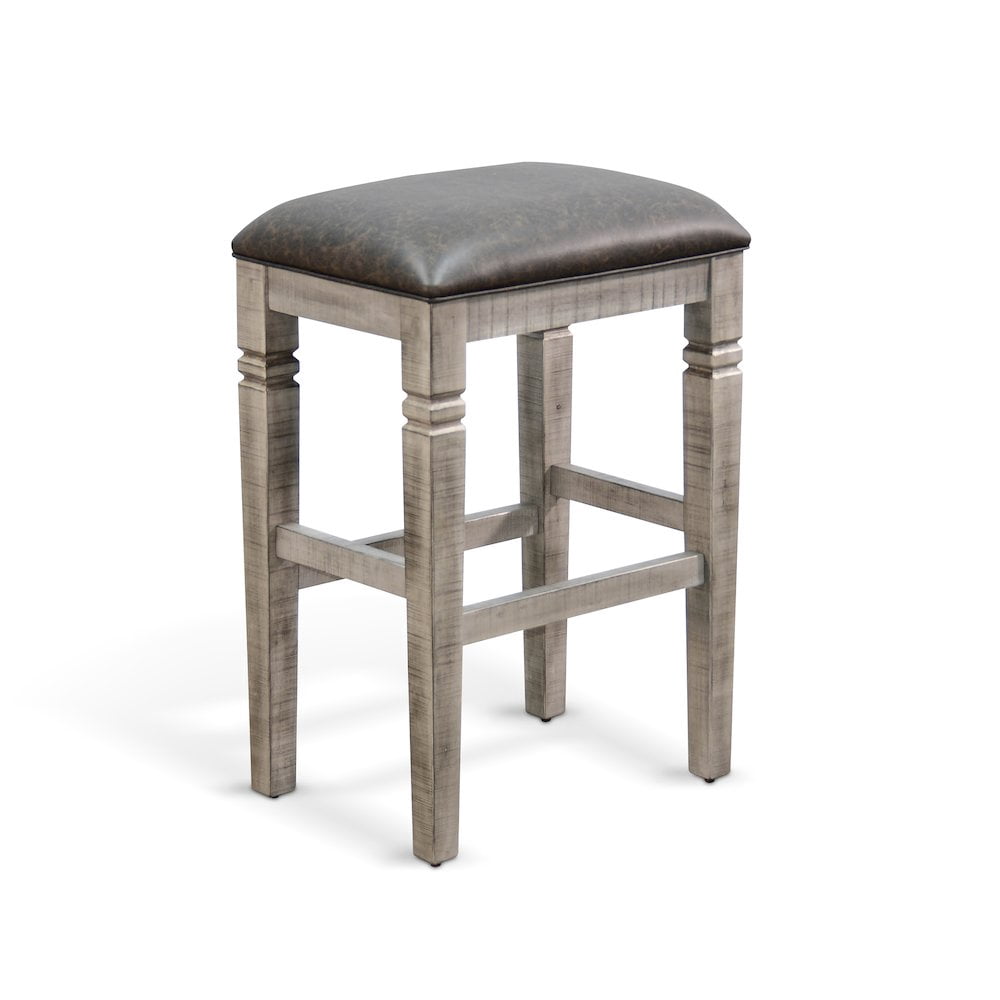 Sunny Designs Alpine 30" Wood Bar Stool w/Cushion Seat in Alpine Gray ...