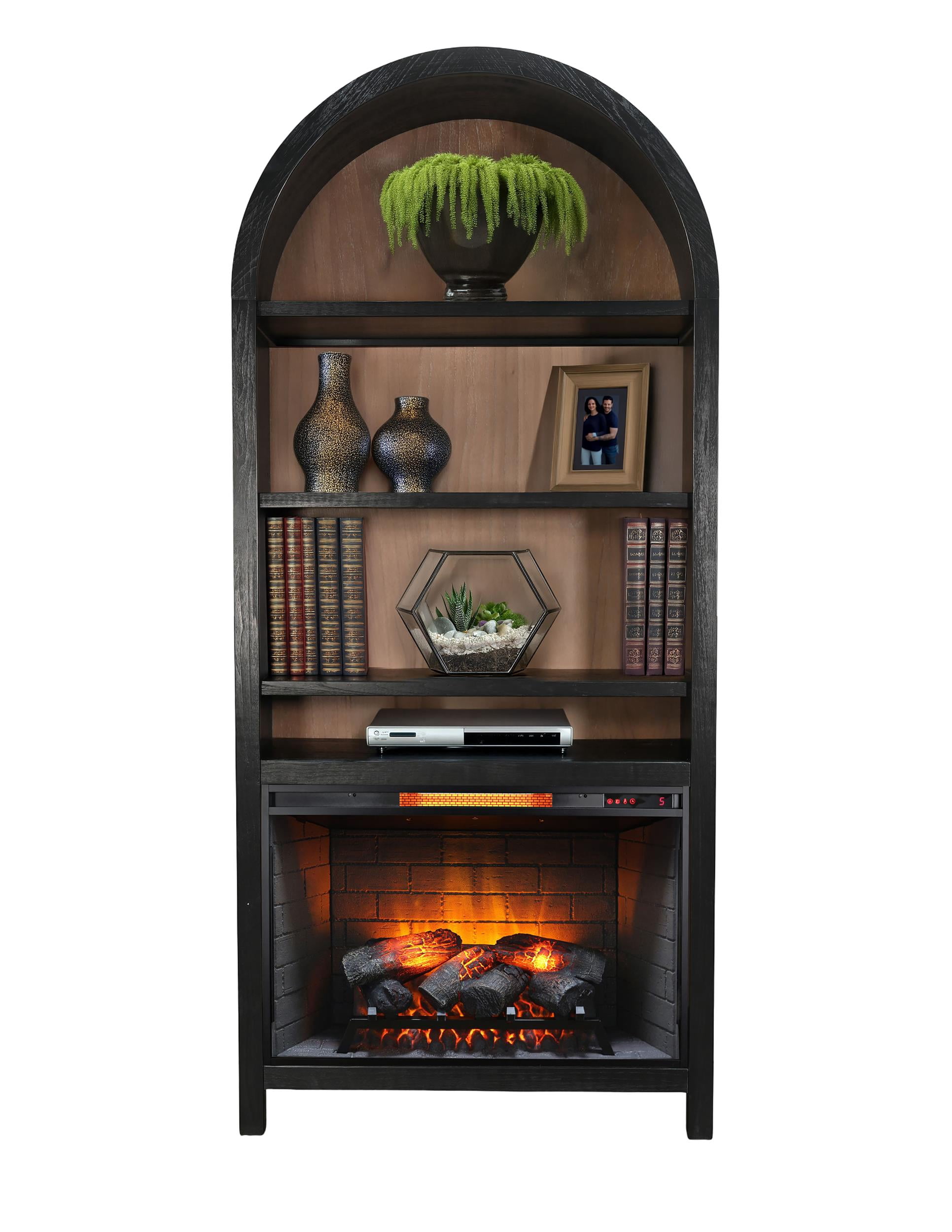 Sunny Designs Arched Bookcase with Electric Fireplace - Walmart.com
