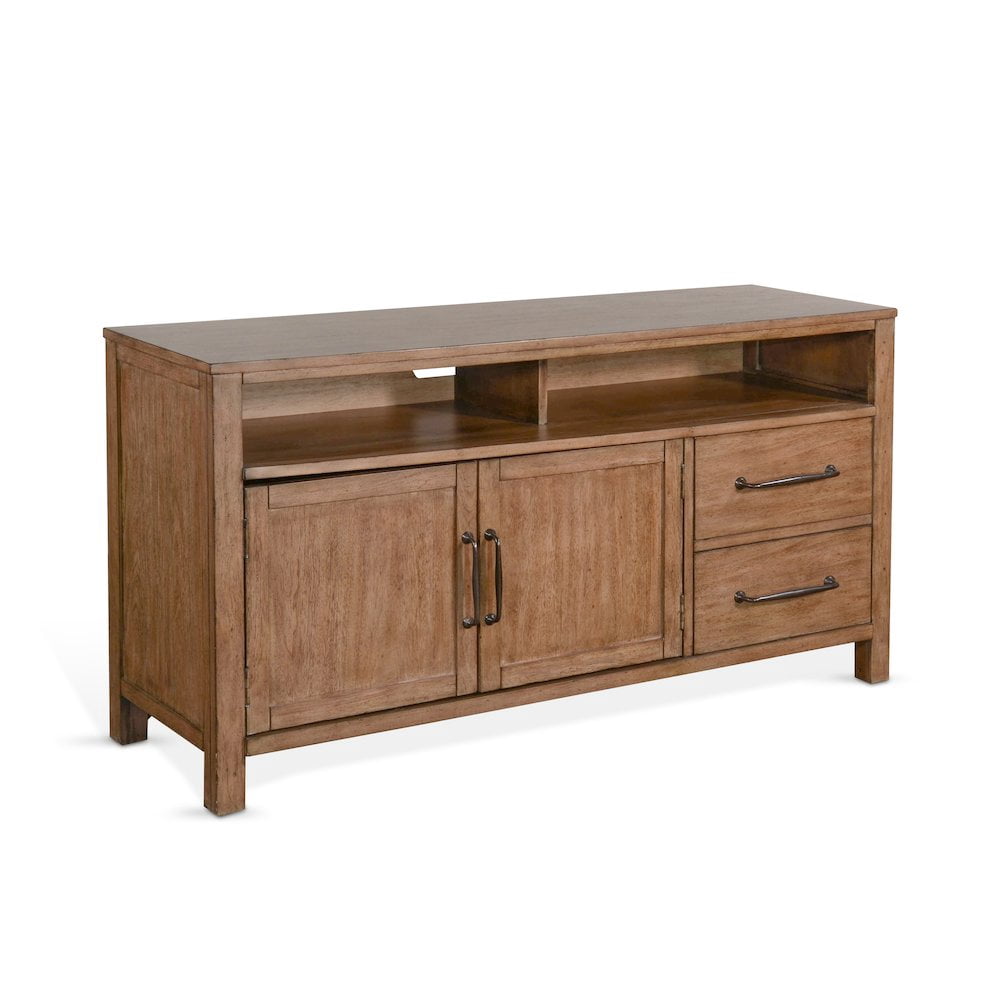 Sunny Designs Doe Valley 56" Transitional Wood TV Console in Taupe ...