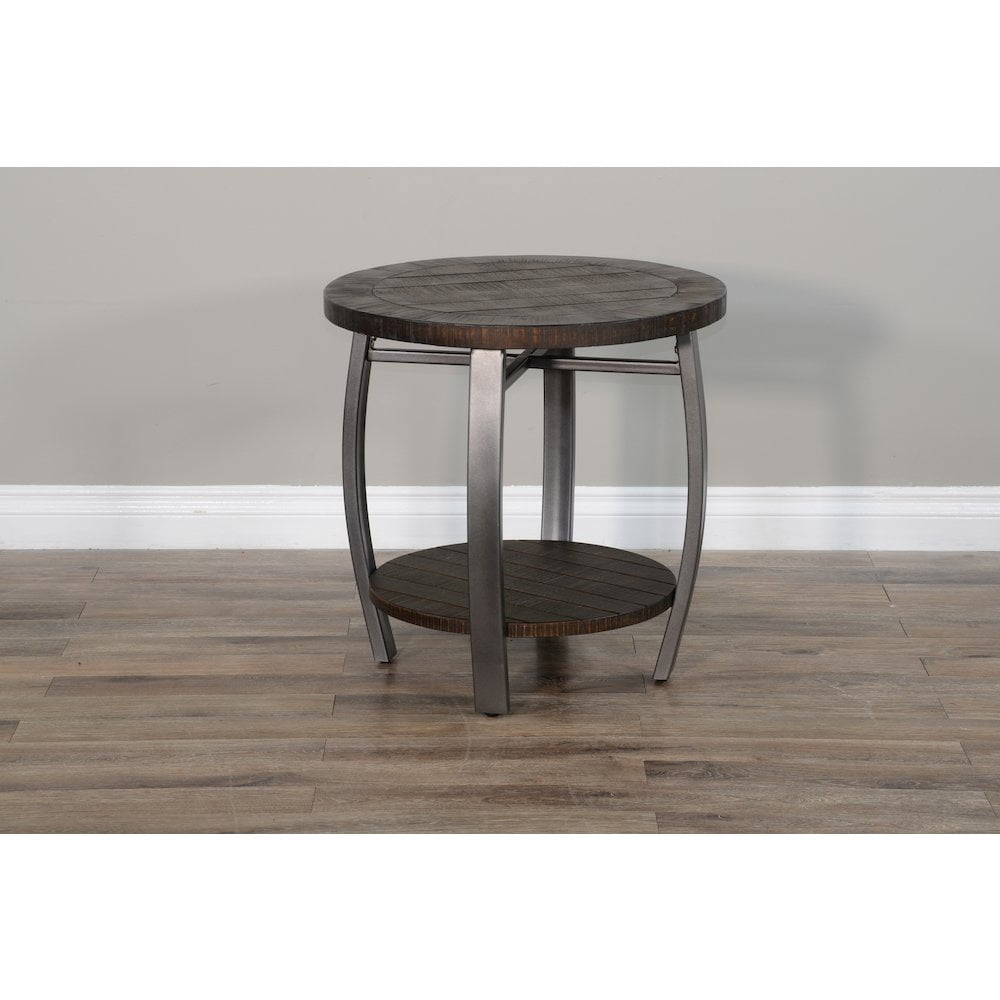 Wood And Metal End Tables