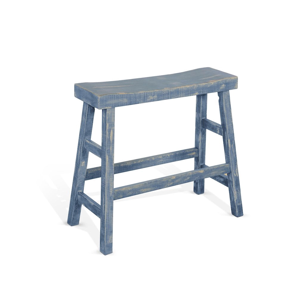 Sunny Designs Marina 30" Farmhouse Mahogany Wood Bench in Ocean Blue ...