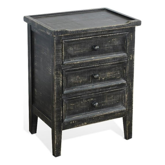 Sunny Designs Marina Black Sand Wood End Table - Walmart.com