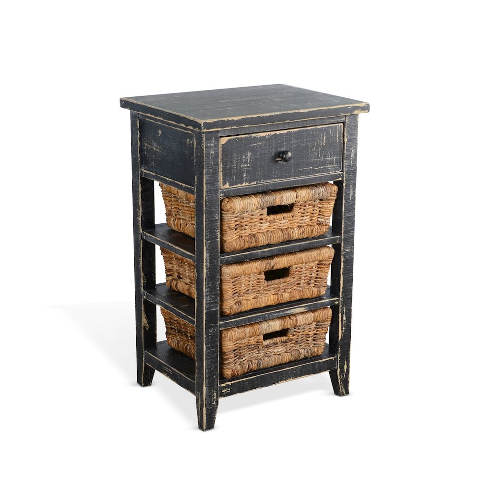Sunny Designs Marina Black Sand Wood Storage Table - Walmart.com