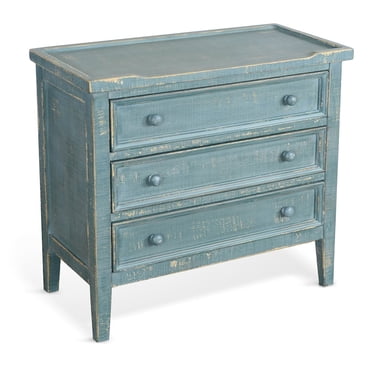 Sunny Designs Marina Beach Pebble Wood Side Table for Living Room with ...