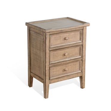 Sunny Designs Marina Beach Pebble Wood Side Table for Living Room with ...
