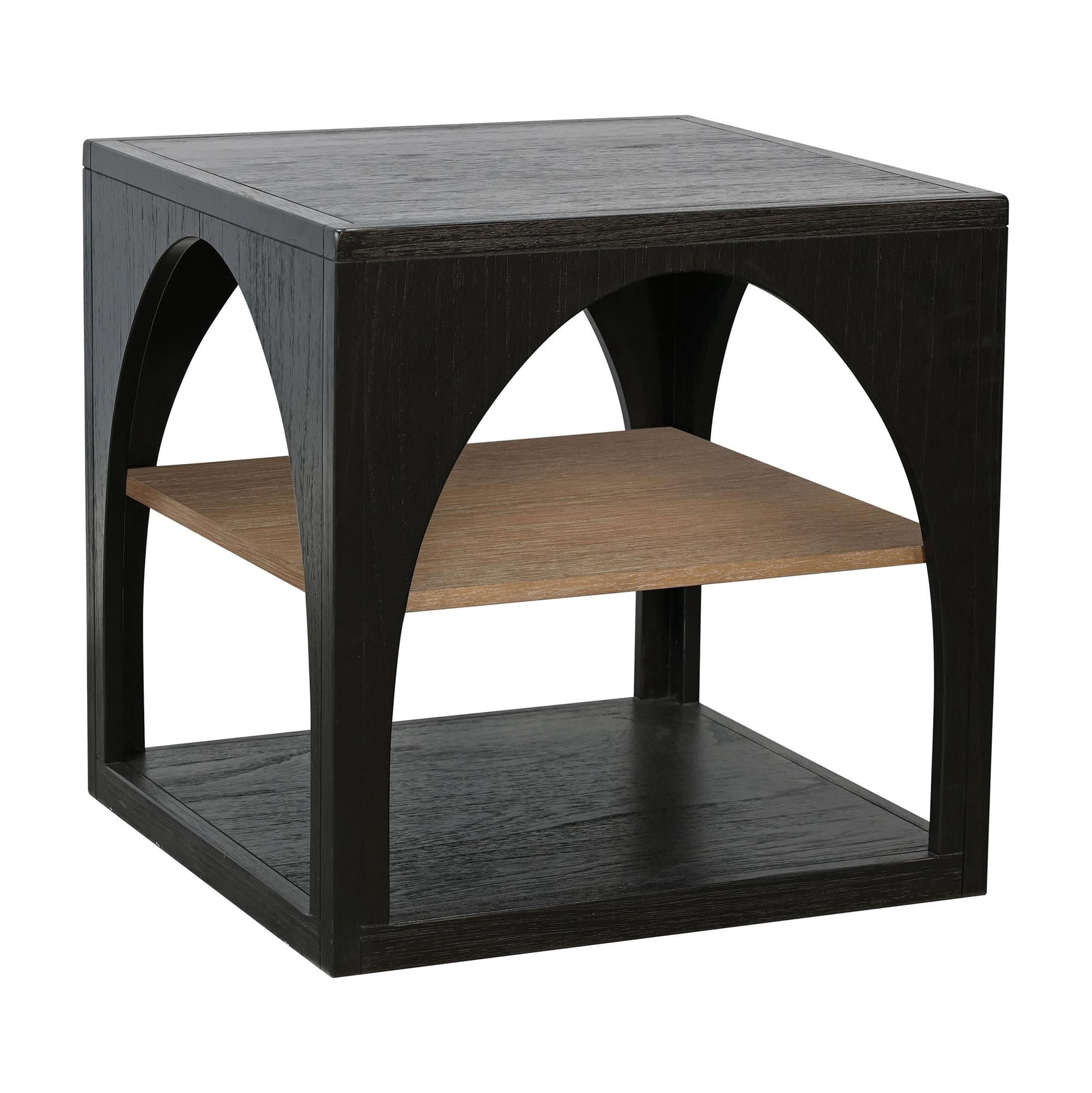 Sunny Designs Modern Wood End Table with Arched Open Shelf Design ...