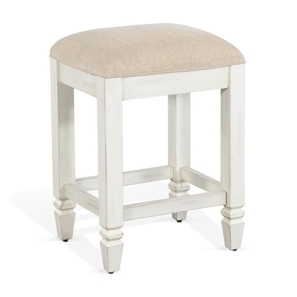 Sunny Designs Pasadena 24"H Mahogany Counter Stool in Off White/Light ...