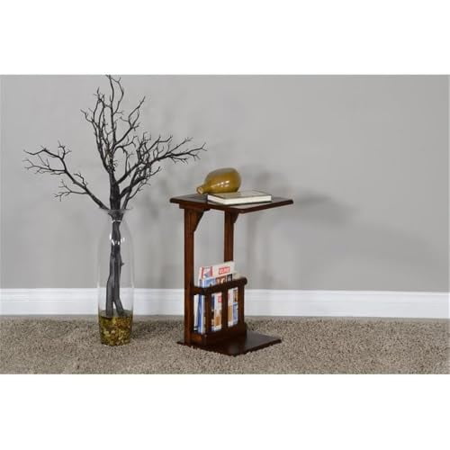 Sunny Designs Santa Fe 12.5" Traditional Wood Sofa Mate Table in Dark ...