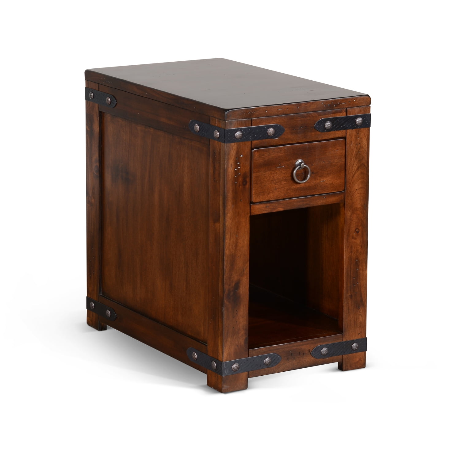 Sunny Designs Santa Fe 15" Traditional Wood Chair Side Table in Dark ...