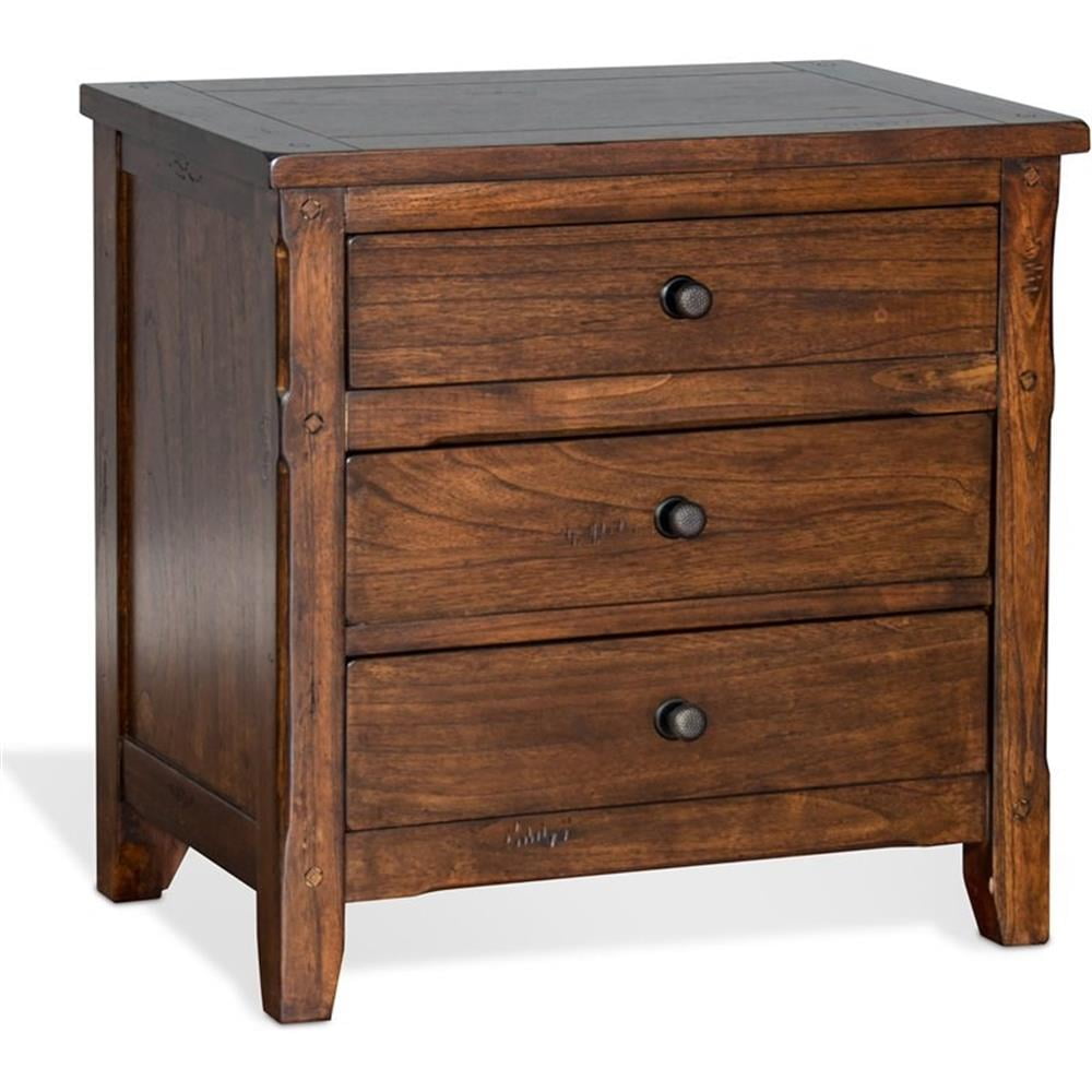 Sunny Designs Santa Fe 29" Petite Traditional Wood Night Stand in Dark ...
