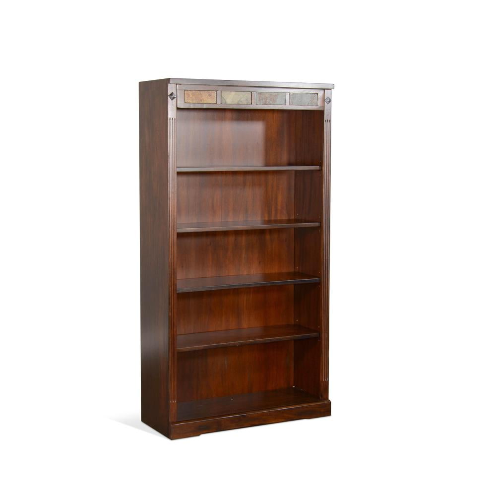 Sunny Designs Santa Fe Traditional Mahogany Wood Bookshelf with ...