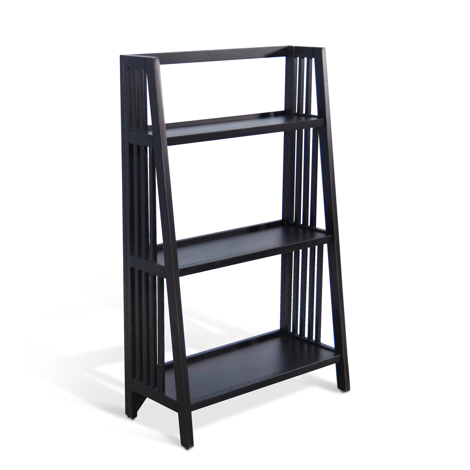 Sunny Designs Scottsdale 48" Mahogany Wood Folding Bookcase in Black ...