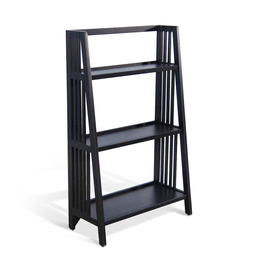 Sunny Designs Scottsdale 48" Mahogany Wood Folding Bookcase in Black ...