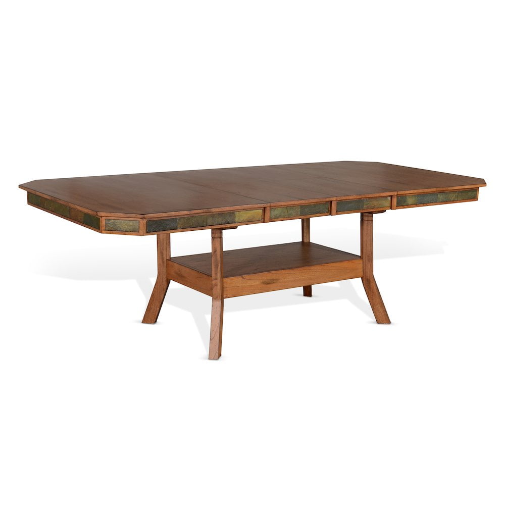 "Sedona 44"" Traditional Wood Table in Rustic Oak, Adjustable Height ...