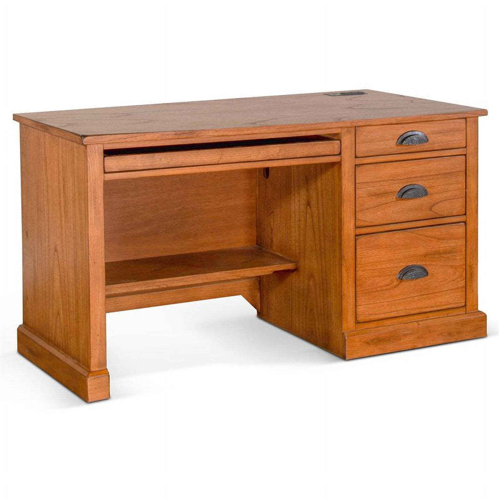 Sunny Designs Sedona 56" 3-drawer Traditional Wood Desk in Rustic Oak ...