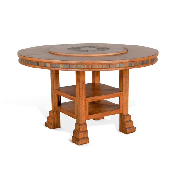 "Sunny Designs Sedona 60"" Round Dining Table with Lazy Susan, Kitchen ...