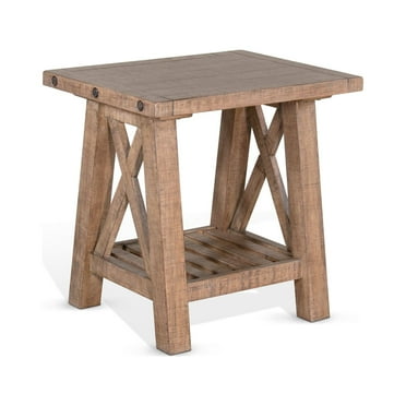 Sunny Designs 16" Transitional Wood Chair Side Table in Light Brown ...