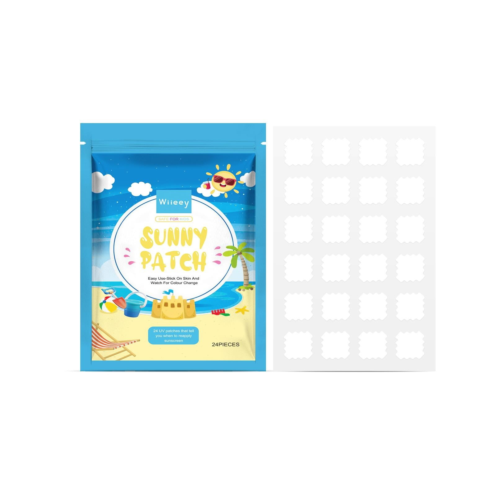 Sunny Detection Stickers For Sunburn For Kids And Adults 24 Natural ...