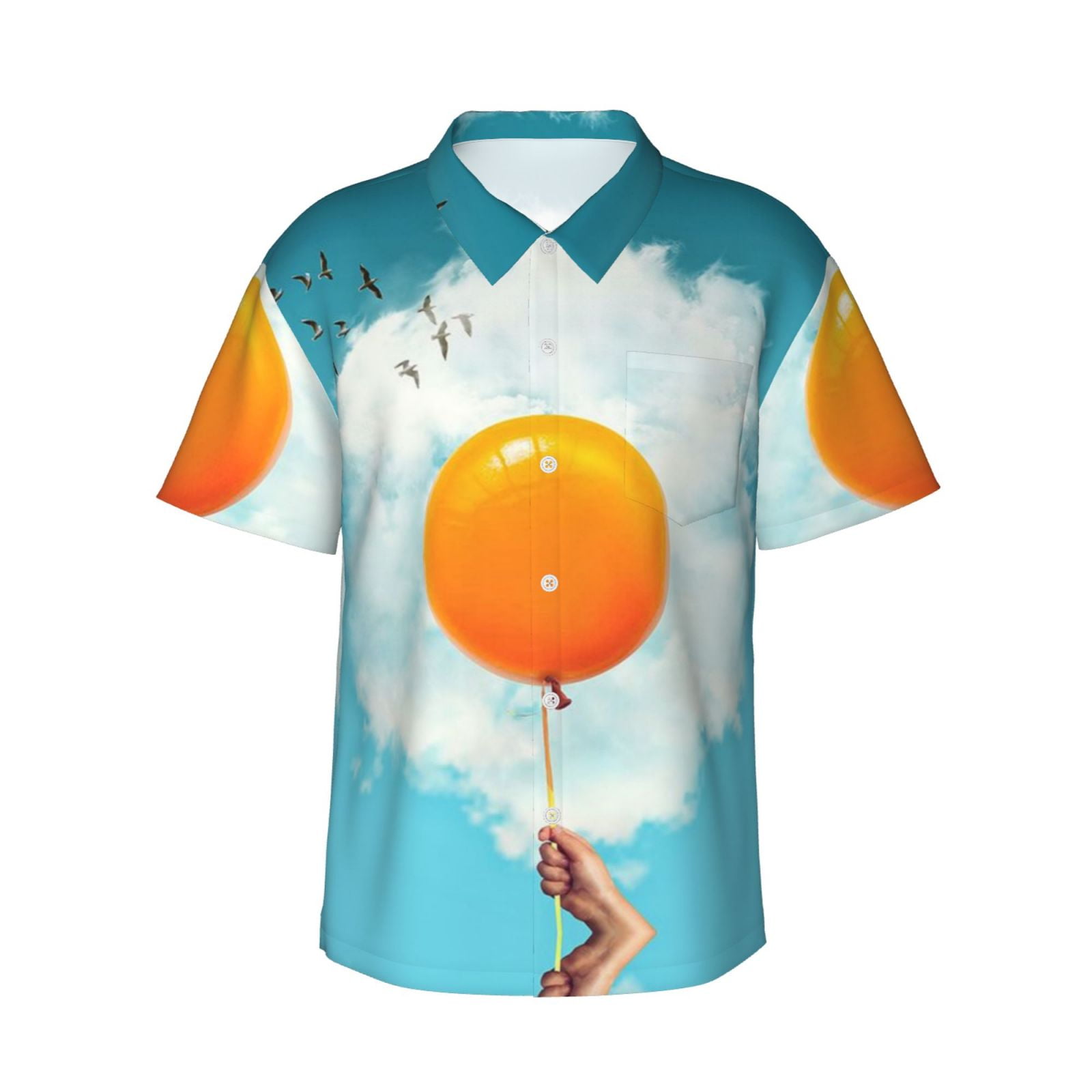 Sunny Egg Balloon Hawaiian Shirts For Men, Summer Short-Sleeve Relaxed ...